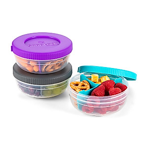 Progressive International Snaplock 3 Piece, On-The-Go, Leak-Resistant 5 Ounce Snack Container Set