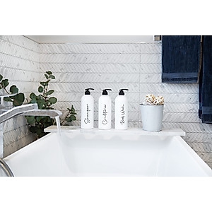 Alora 16oz Refillable Shampoo and Conditioner Dispenser Bottles - Set of 3 - Pump Bottle Dispenser for Shampoo, Conditioner, Body Wash - Empty Plastic Refillable Containers for Shower, Matte White