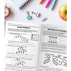 Carson Dellosa The 100 Series: Biology Workbook—Grades 6-12 Science, Matter, Atoms, Cells, Genetics, Elements, Bonds, Classroom or Homeschool Curriculum (128 pgs)