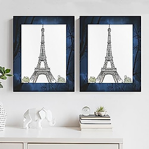 POFATO Owl Moon Light 8x10 Picture Frame Wood Photo Frame for Tabletop Display Wall Mount Picture Frame Display 8 x 10 Inch Photo Wall Decor Home Gift Frames