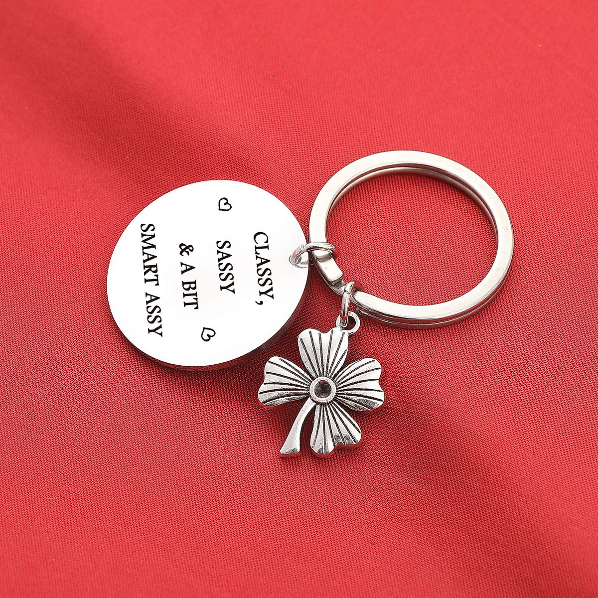 De&ai Positive jewelry Positive keychain women Inspirational gift Motivational gift for siser Inspirational keychain Inspirational keyring Motivational keyring a bit smart assy keychain