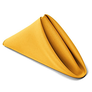 TableLinensforLess Thanksgiving/Fall Cloth Napkin Sets (12 Pack, Gold/Burnt Orange/Red)