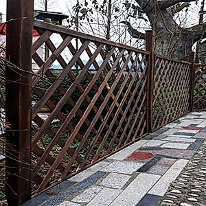 QBZS-YJ Wooden Garden Fence Fence Garden Trellis Privacy Square Lattice Solid Wood Garden Screen Trellis Outdoor Products