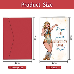 Inbufruy Funny Birthday Card for Her, Happy Birthday Card Gifts for Sister Niece Daughter Best Friend, It's You Hi You're The Birthday Girl It's You