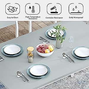AWQM Dining Table Set for 4, 5 Piece Kitchen Table and Chairs Set for 4 People, Modern Wooden Dining Table with Backrest Chair for Dining Room Kitchen Breakfast Nook, Grey