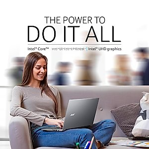 acer Aspire Slim Laptop, 15.6" Full HD Display, Intel Celeron N4500 Processor, 8GB DDR4 Memory, 384GB Storage, WiFi 5, Microsoft 365 1-Year Subscription, Windows 11 Home in S Mode，Silver, JVQ MP