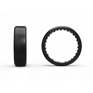 BULZi Wedding Bands, Massaging Comfort Fit Premium Silicone Ring with Airflow, Beveled Edge Design, Men’s and Women’s Rings, Breathable Flexible Work Safety (Black Beveled Size 10)