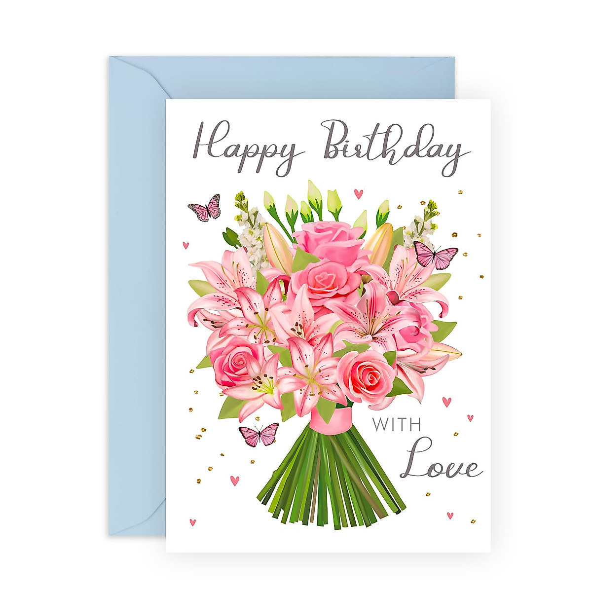Central 23 Mum Birthday Card Floral - Mum Floral - Pretty Greeting Cards For Women - Flowers - Gifts For Mother From Son Daughter - Anniversary Christmas Easter Mothers Day - Comes With Stickers