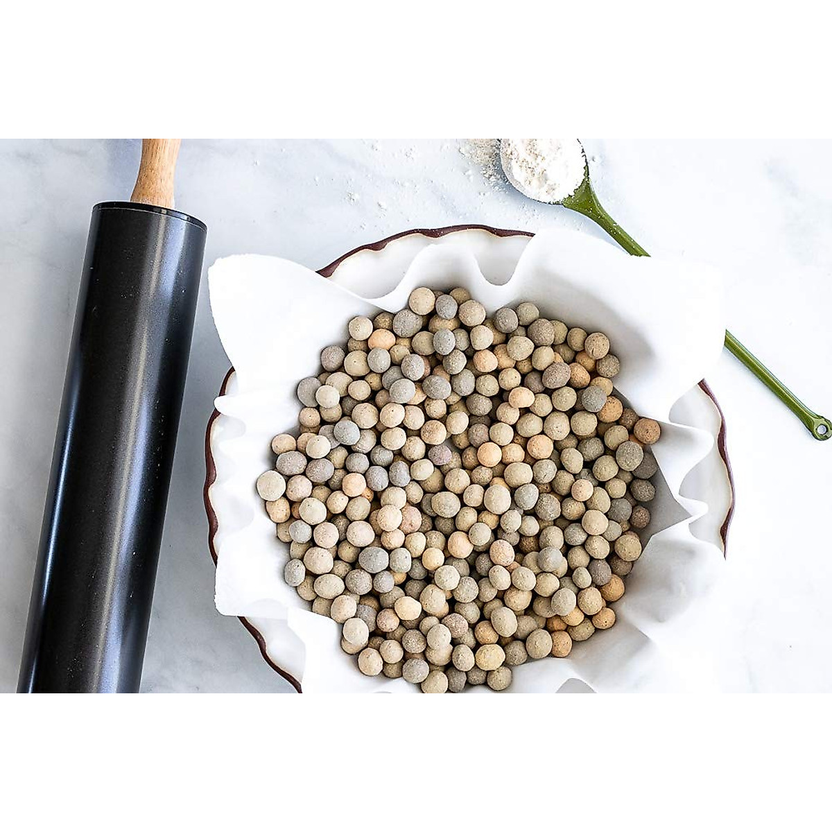 Jefferson Street Ceramics - Made in USA - Ceramic Pie Weights - Natural Clay Beads for Baking Blind Crust - 2.4 lbs with Mesh Bag