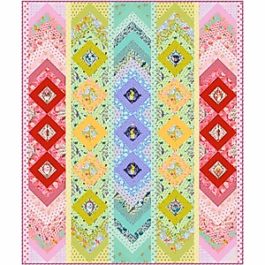 Tula Pink for Free Spirit Besties Hop to It W/Metallic Gold, Fabric by The Yard (Bluebell)