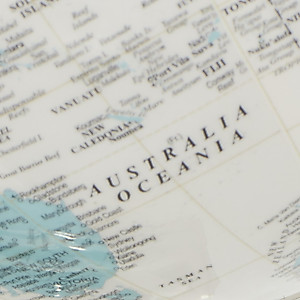 Deco 79 Aluminum Metal Educational/Geographic Earth Globe Decorative World Globe, Desk Globe 8" x 8" x 13", Blue