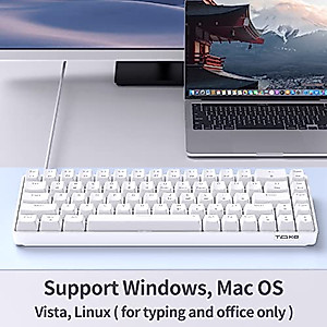 TMKB 60 Percent Gaming Keyboard LED Backlit Ultra-Compact 68 Keys Mechanical Keyboard with Separate Arrow/Control Keys, T68SE, Red Switch