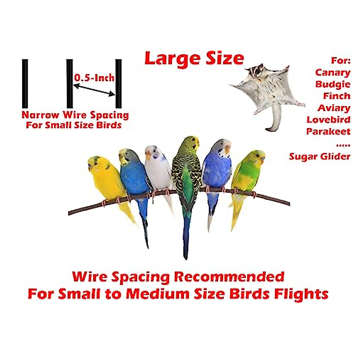 54" Pet Products Large Wrought Iron Breeding Bird Flight Cage Side Nesting Doors with Removable Rolling Stand