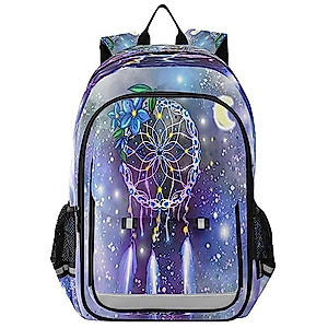 Primary Middle School Backpack Dream Catcher Bohemian Kids Book Bags for Teens Kindergarten Sturdy Waterproof Lightweight Durable Ages 6-12
