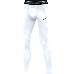 Nike Mens Pro Full Length Training Tight (Medium, White)