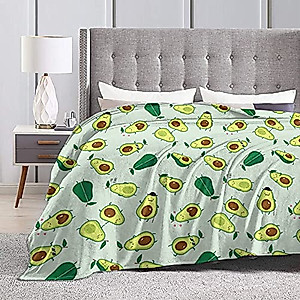 Gadimen Avocado Throw Blanket, Super Soft Lightweight Flannel Fleece Blankets for Bed Couch Sofa, All Season Warm Cozy Fuzzy Plush Microfiber Blanket for Hot Sleepers 50x40 inches