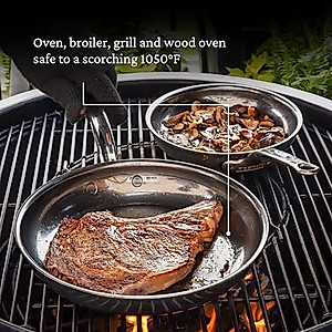 Hestan - NanoBond Collection - Titanium Stainless Steel 10-Piece Ultimate Cookware Set - Toxin, PFAS, & Chemical Free Clean Cookware, Induction Cooktop Compatible