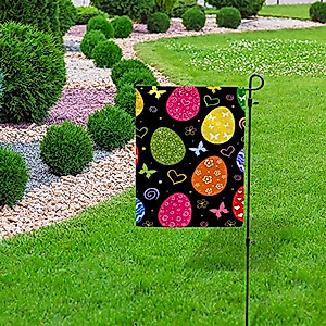 My Little Nest Seasonal Garden Flag Easter Eggs Butterfly Vertical Garden Flags Double Sided for Home Farmhouse Yard Holiday Flag Outdoor Decoration Banner 12"x18"