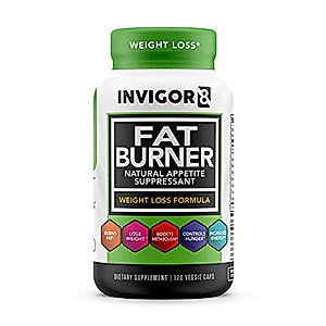 INVIGOR8 Fat Burner and Natural Appetite Suppressant – Healthy Weight Loss Formula and Thermogenic with Green Tea Leaf Extract