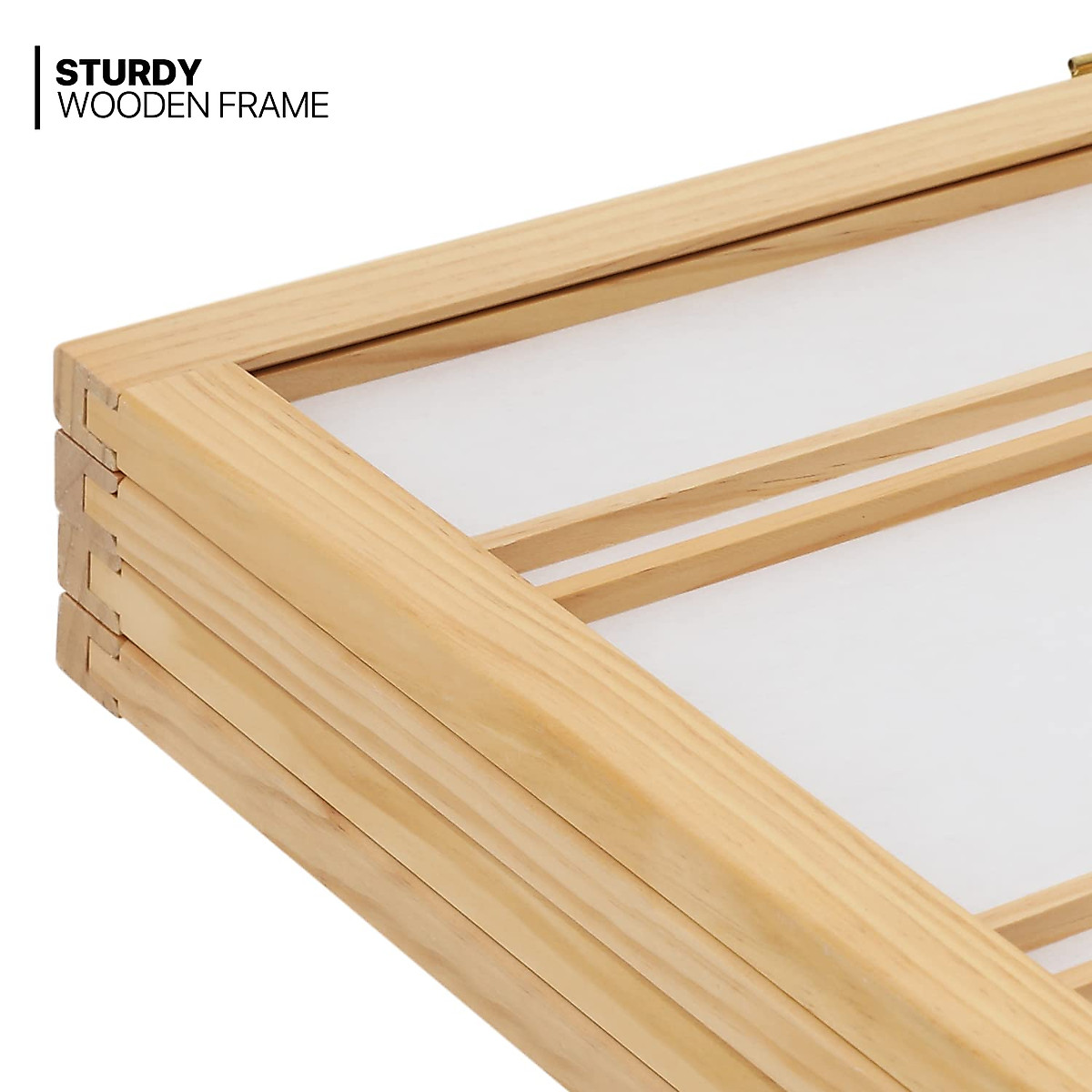 MoNiBloom Oriental Room Dividers and Folding Privacy Screens 5.7ft Shoji Room Divider Double Cross Folding Partition Freestanding Wood Wall Dividers with 4 Panel for Office Changing Room, Natural