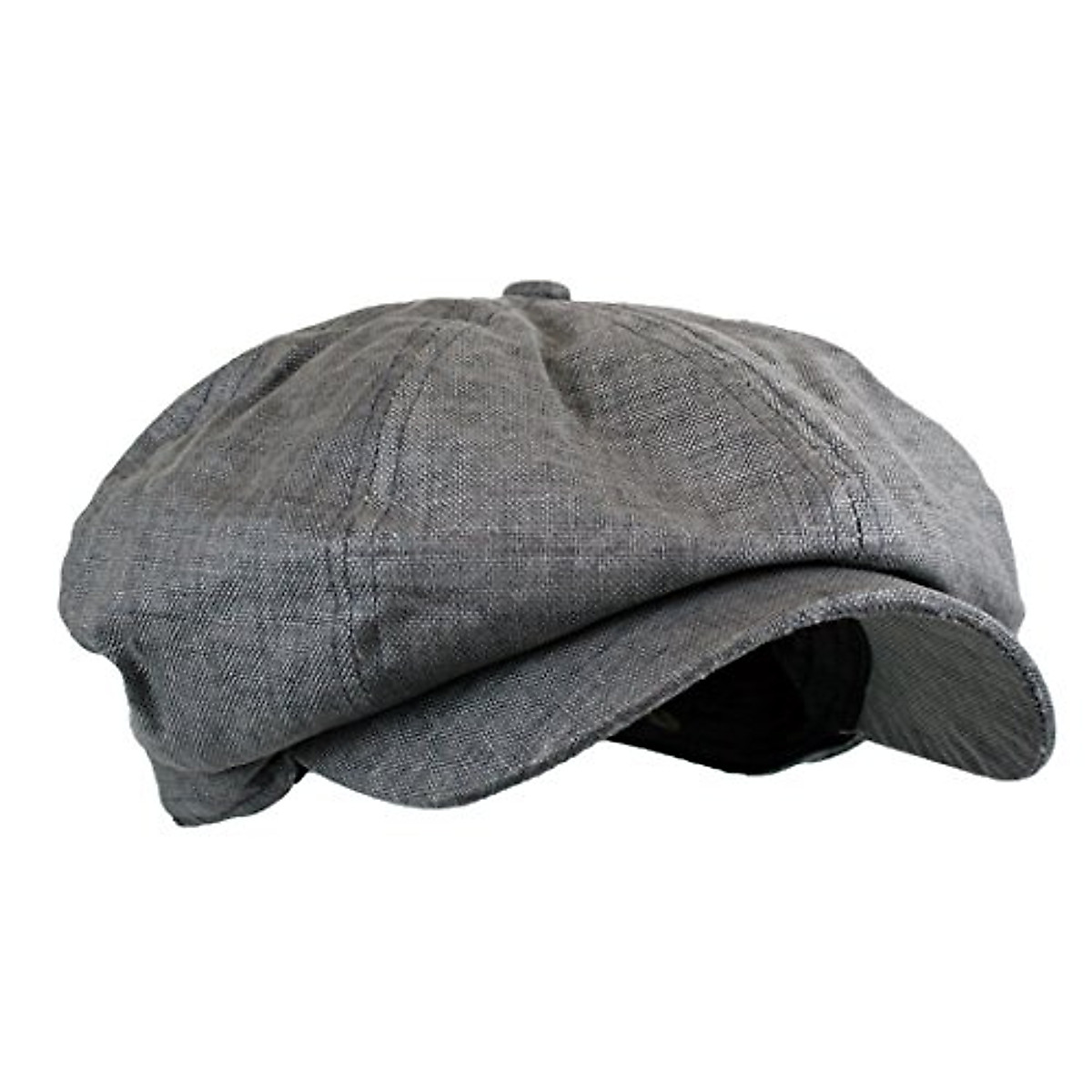 Men's Linen 8 Panel Applejack Gatsby Newsboy Ivy Hat (Grey)