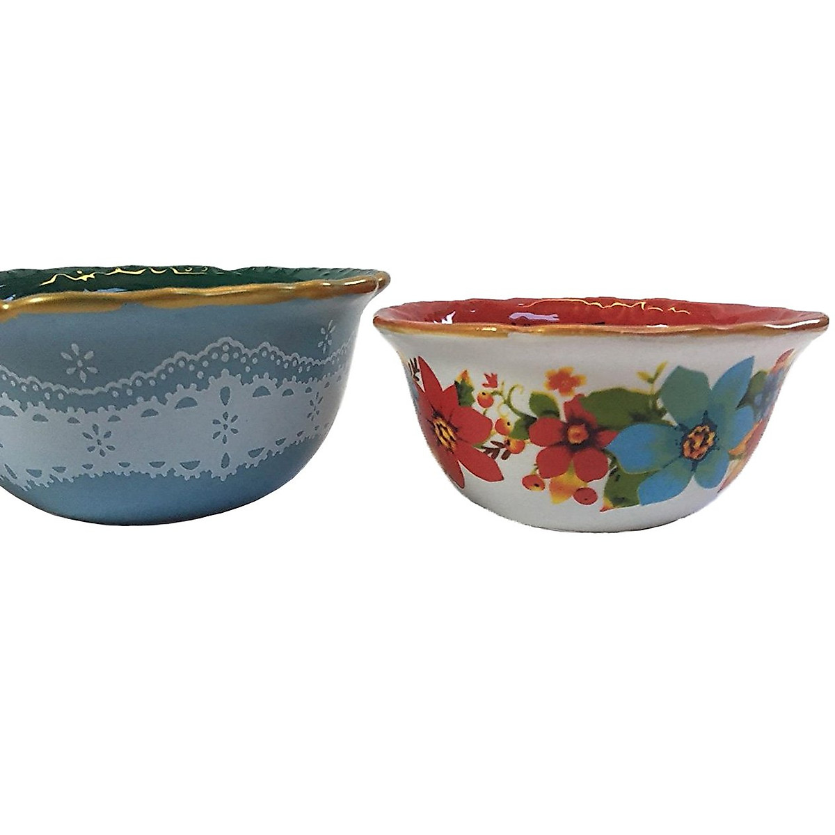 The Pioneer Woman Measuring Bowl Set 4pc Frost Floral Cups