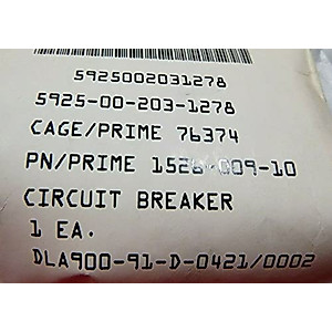 Eaton Aerospace 1526-000-10 10 AMP Circuit Breaker GC885C10, 5925-00-203-1278
