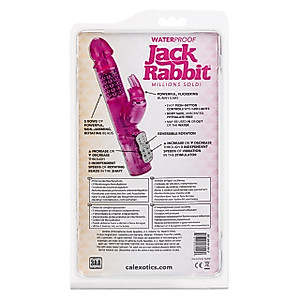 CalExotics Waterproof Jack Rabbit – Rabbit Vibrator With Rotating Shaft – Vibe Sex Toys for Couples – Adult Clitoral & G Spot Massager – Pink