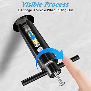 104421U Cartridge Puller Tool with 1222 Replacement Cartridge & Retainer Clip, Compatible with Moen 1222 One Handle Faucet, Bathtub Shower Valve Parts and Removal Tool, Brass and Plastics