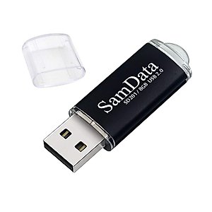 SamData USB Flash Drives 8GB 1 Pack USB 2.0 Thumb Drives Memory Stick Data Storage Jump Drive Zip Drive Drive with Led Indicator (Black, 8GB-1Pack)