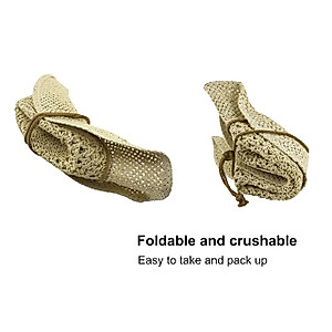 Muryobao Womens Summer Straw Hat Wide Brim Outdoor UV Protection Cowboy Sun Hat Foldable Packable Fedora Travel Beach Cap UPF 50+ with Wind Lanyard Khaki