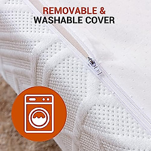 Wellos 8 Inch TwinXL Memory Foam Mattress in a Box | Removable/Washable Cover | Multi-Layer System for Pressure Relief | Fiberglass-Free Inner Cover | Cooling Gel | Made in USA,White