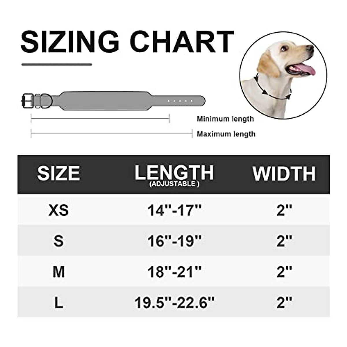 Epesiri Adjustable Wide Spiked Dog Collar, Mushroom Rivet PU Leather Cat Dog Collars, Durable Spike Studded Pet Collar for Small Medium Large Breed, PitBull Mastiff Bulldog Pugs Husky Rottweiler Black