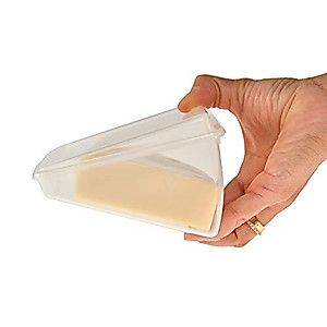 Home-X Oblique Plastic to-Go Container for Cheese Wedges, Cake, and Pie Slices