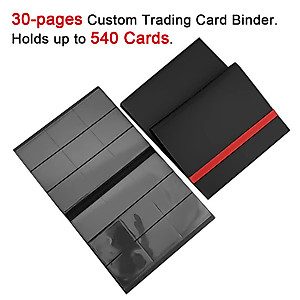 540 Pockets Card Binder Holder, FOME 9-Pocket Trading Card Binder 30 Sheets Fits for 540 Cards Collector Album Holder with BandClosure Carrying Case Binder for Yugioh MTG and Other TCG