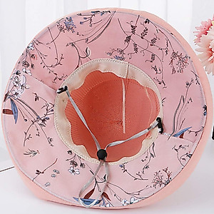 Women Mesh Sun Hats Summer Beach UV Protection UPF Packable Wide Brim Chin Strap (Black)