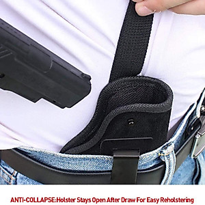 Creatrill Suede Leather Inside The Waistband Holster | Compatible with M&P Shield 9mm40, 45 Auto/Glock 26 27 29 30 33 42 43 / Ruger LC9 / Springfield XD & Similar Pistols