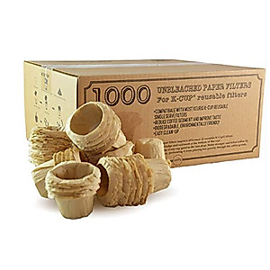 canFly 1000 Unbleached Disposable K-CUP Paper filters for Keurig single cup coffer filters compatible with Ekobrew, EZ-Cup and other Reusable K-CUP Filters (1000)