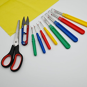 Sewing Seam Ripper Tool 7PCS, 2 Big and 3 Small Handy Stitch Ripper Sewing Tools with 2 Scissors for Sewing Crafting Thread Removin