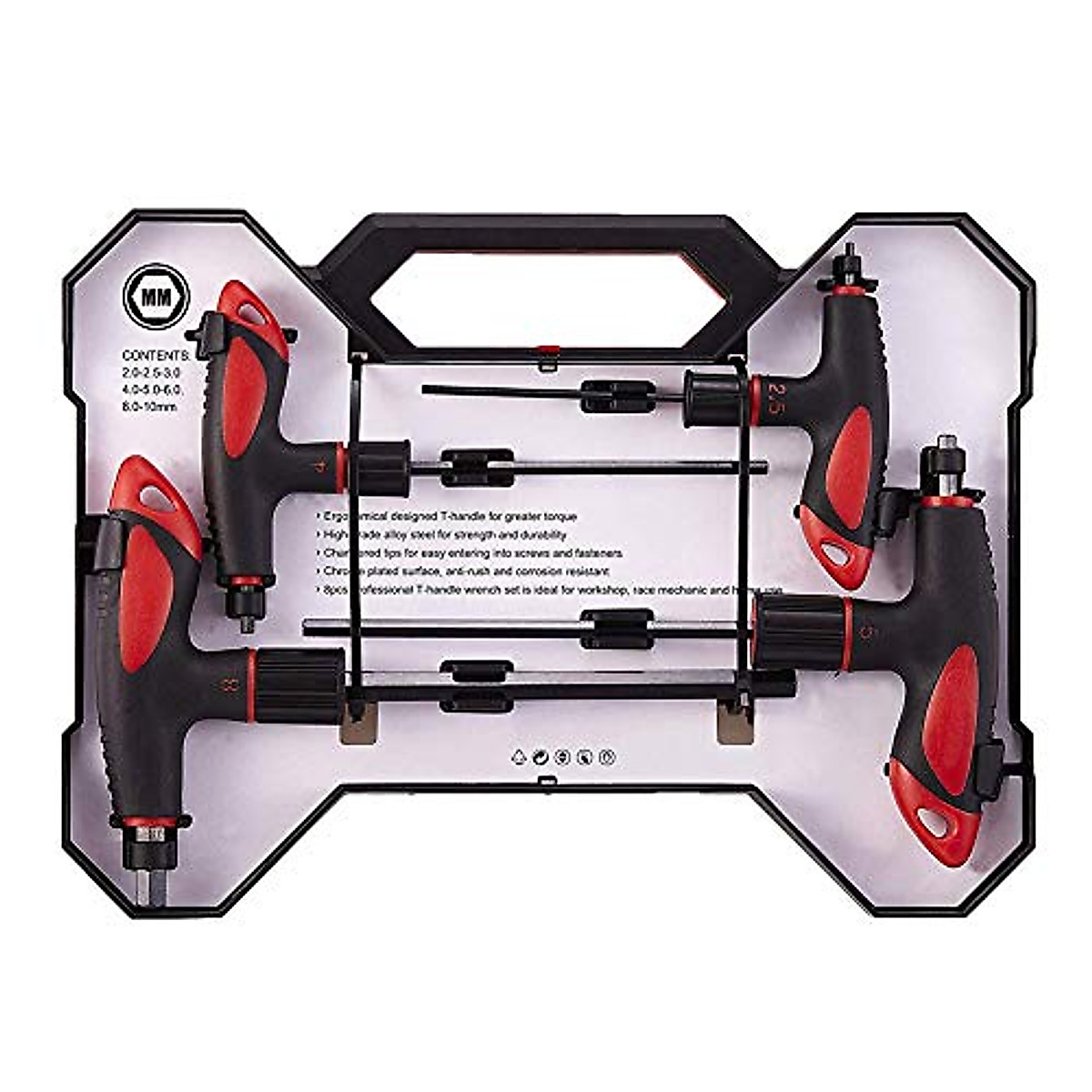 Lichamp T Handle Allen Wrench Set Metric, Meter Thandle Tee Handle Allen Hex Key Set MM, 2 2.5 3 4 5 6 8 10mm, 8-Pieces HeavyDuty Excellent Set.