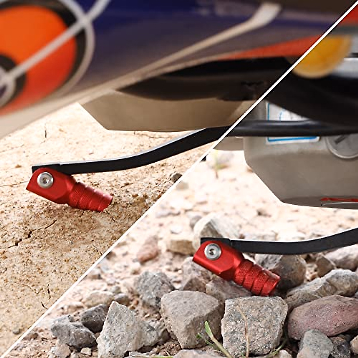 RUTU CNC Gear Shift Lever Folding Shifter Lever with L-Wrench - Shifting Lever for XR50 CRF50 50cc 70cc 90cc 110cc 125cc Dirt Bike Dual Pit Bike - 6061 Aviation Aluminum Bike Gear Shifter Black-Green