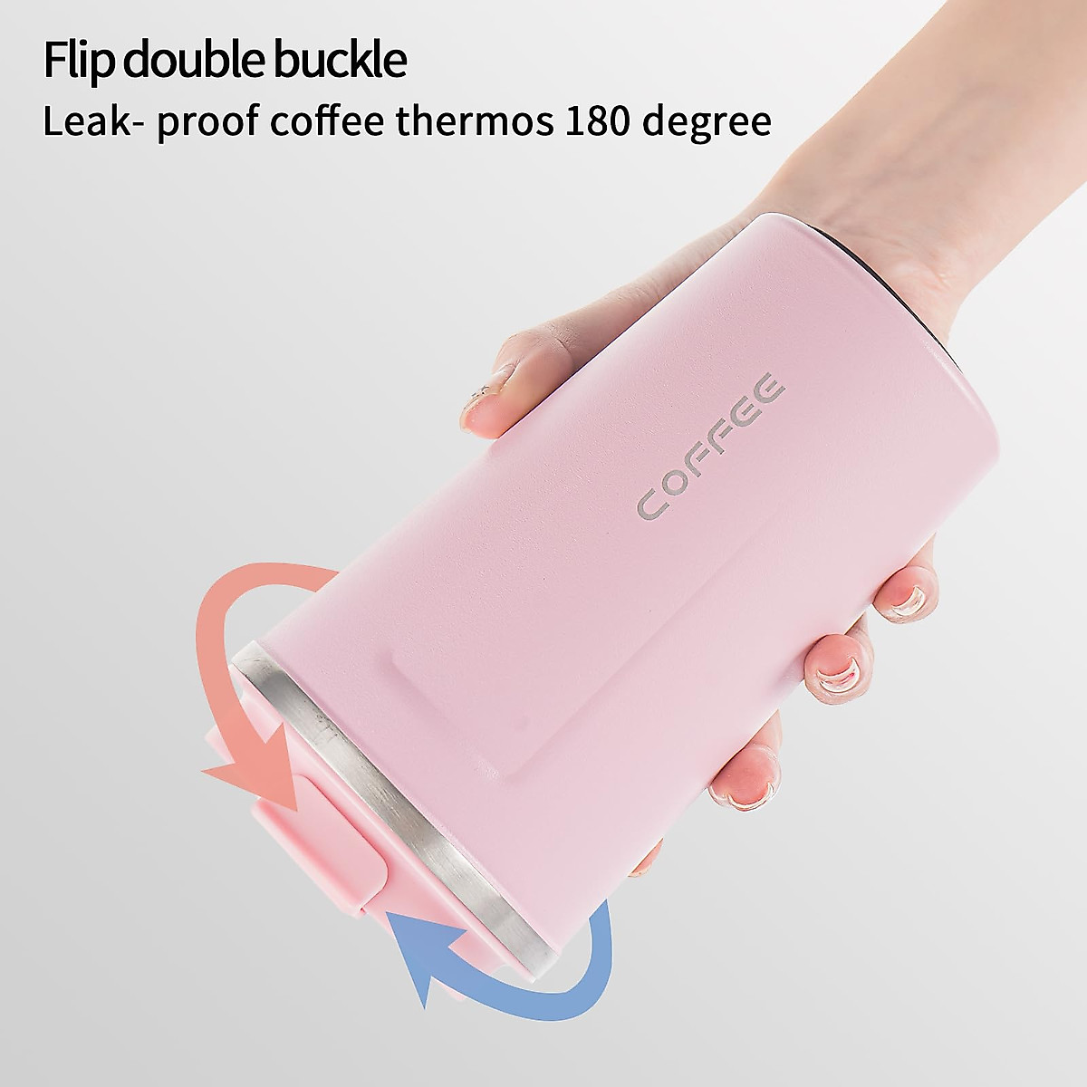 Stainless Steel Vacuum Insulated Travel Coffee Mug, Led Temperature Display Insulated Tumbler, Leak Proof With Lid Keeps Cold And Warm, Suitable For Coffee, Tea And Beer(Pink)