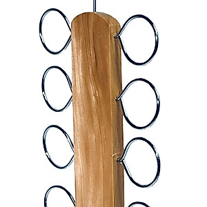 RoomForLife - Solid Wood & Metal Accessory Hanger for Small Garments, Scarves, Necklaces, Ties and More - 20 Metal Arms - Get and Stay Organized