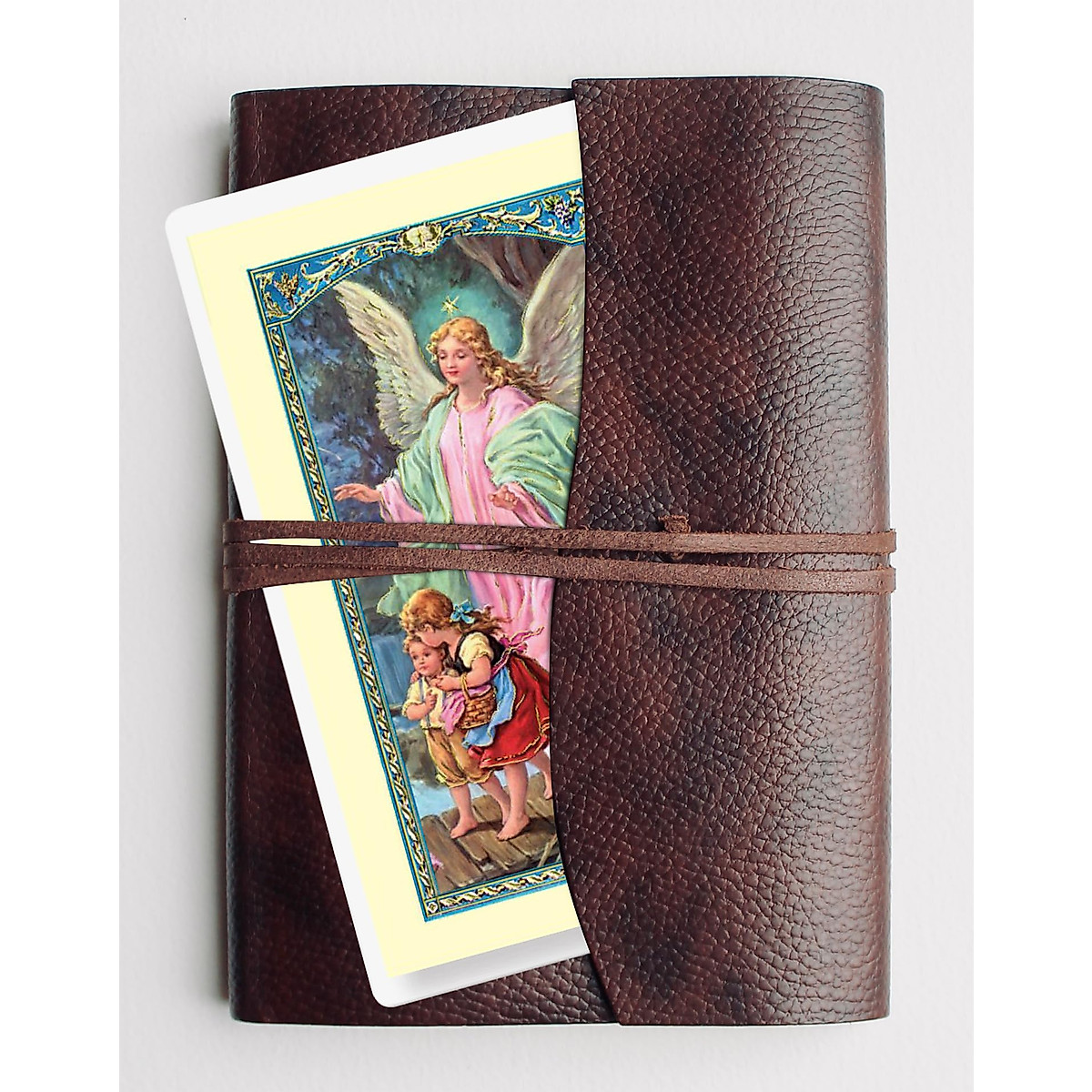 Spanish Catholic Guardian Angel Prayer Card - with Guardian Angel Coin - Laminated Double Sided Guardian Angel Holy Card, Guardian Angel Token - Angel De La Guarda Oracion Tarjetas - 6 Items Total