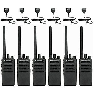 Motorola 6 Pack RMV2080 Business Two-Way Radios Walkie Talkies w/Speaker Mics