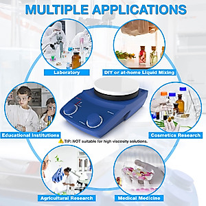 FOUR E'S SCIENTIFIC 310°C/590°F 5 Inch Magnetic Stirrer Hot Plate | Max 5L Stirring Capacity | 100-1500RPM | Aluminum Alloy Magnetic Mixer with Stir Bar