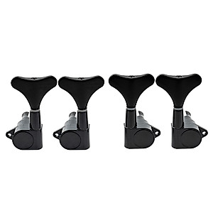 Musiclily 2+2 Sealed Bass Guitar Tuning Pegs Keys 2R2L Machine Head Tuners for Precision Bass and Jazz Bass, Black