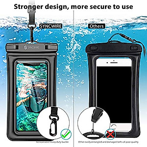 Syncwire Waterproof Phone Pouch, 2 Pack IPX8 Universal Waterproof Case Underwater Dry Bag Compatible with iPhone 13 12 Pro Max SE2 11 Pro XR X 8 7 6s Plus Galaxy S21 S10 Note 10 Google Pixel Up to 7"