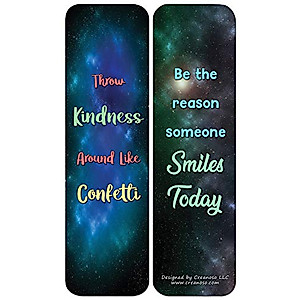 Creanoso Galaxy Motivational Bookmarks Cards Series 3 (60-Pack) - Premium Quality Gift Ideas for Children, Teens, & Adults for All Occasions - Stocking Stuffers Party Favor & Giveaways