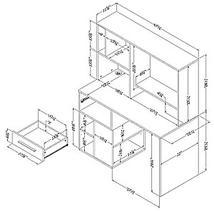South Shore Narrow Home Office Computer Desk with Hutch, Pure White
